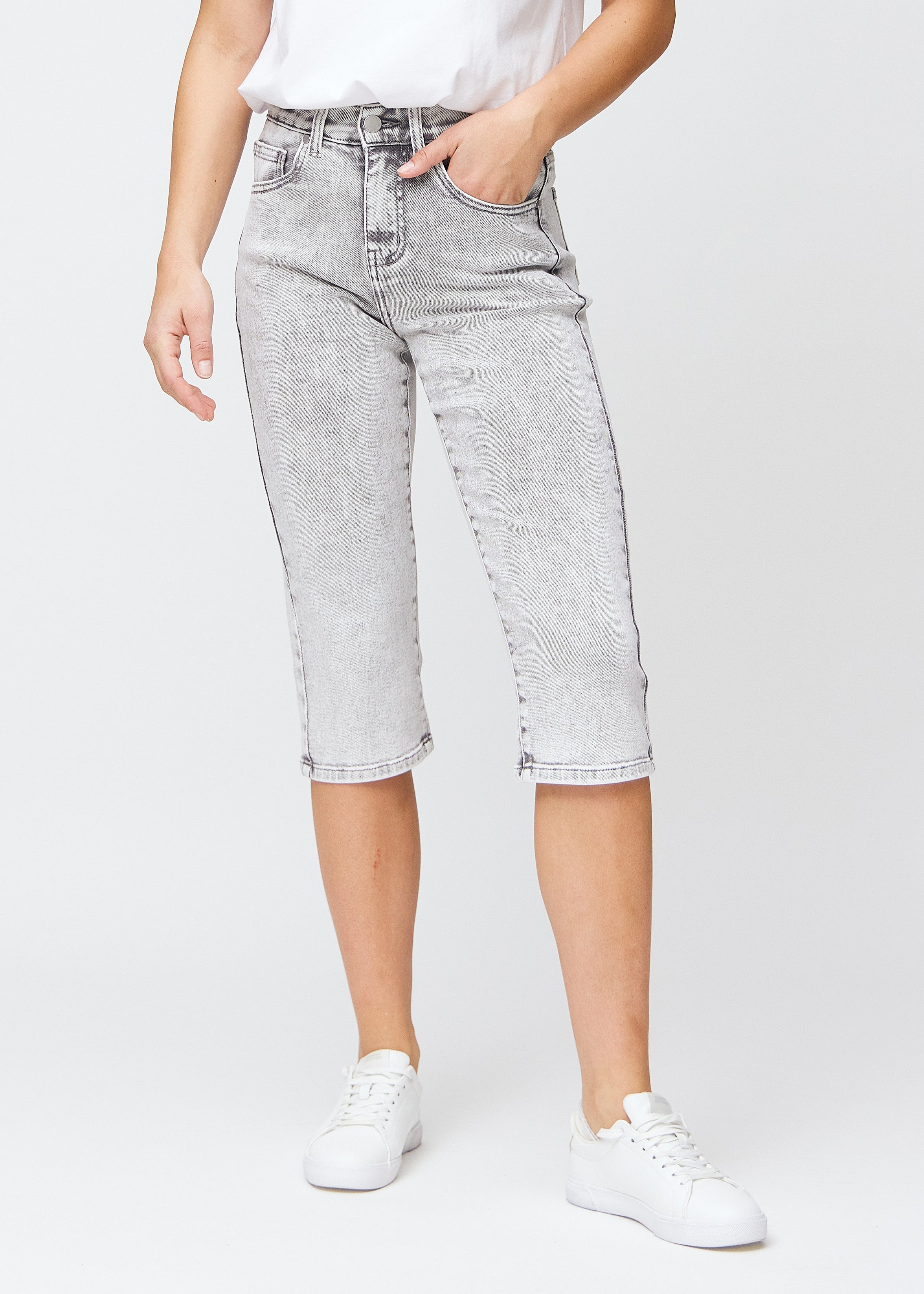 Ashes™ Regular Denim Capris - Lysegrå - Dame | Perfect Jeans